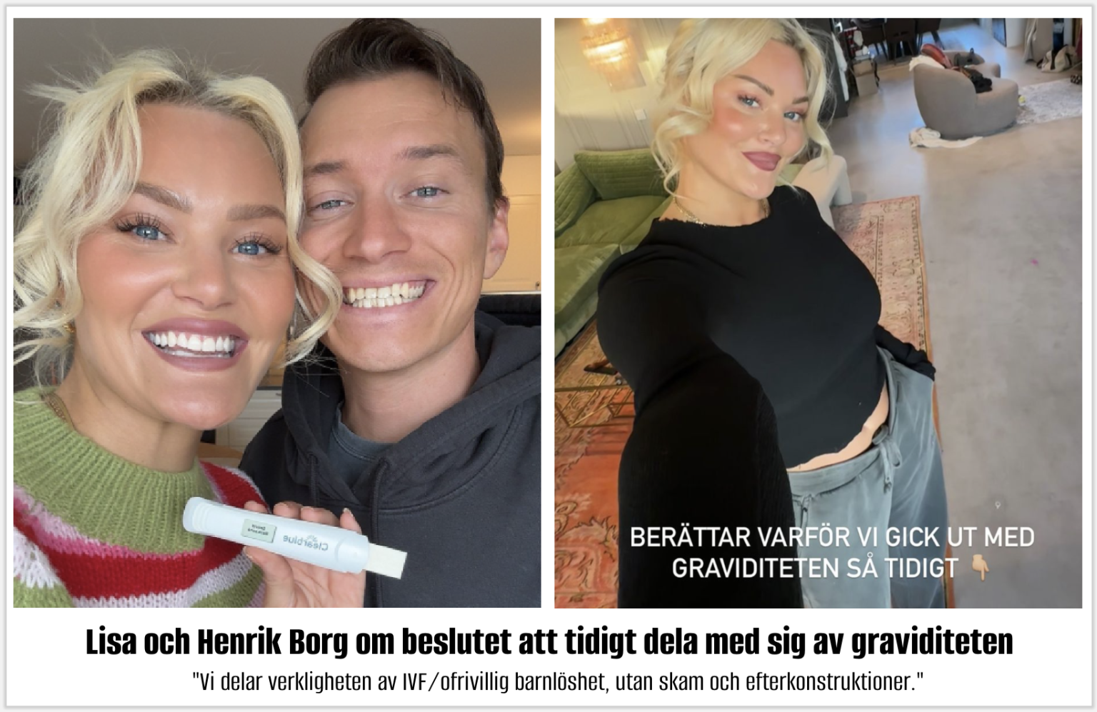 Lisa och Henrik Borg om beslutet att tidigt dela med sig av ...